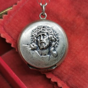 French Jesus Christ Locket, Antique Religious Locket - Etsy