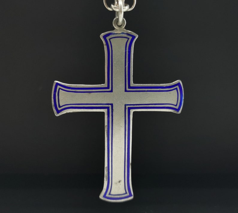 29 Silver Cross Necklace German Cross Medallion | Etsy