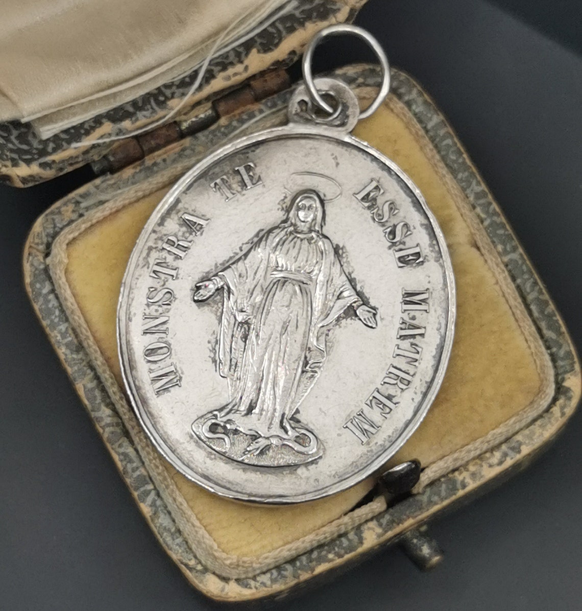 Antique French Mother Mary Medallion Esse Matrem Medal | Etsy