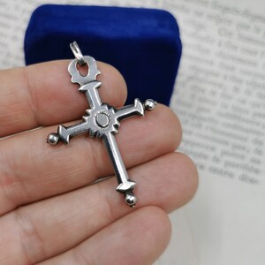 Antique German Cross Charm Silver Cross Pendant Necklace | Etsy