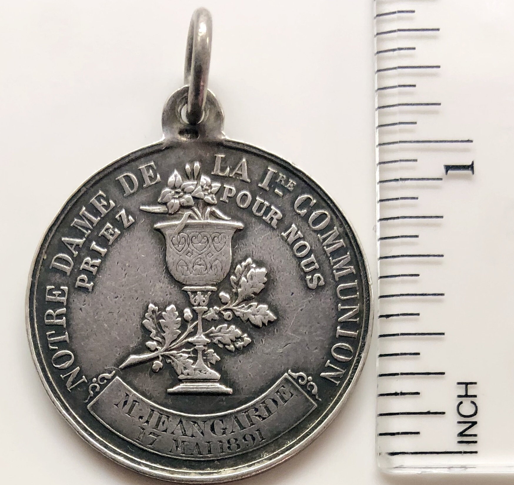 Silver French Religious Medal Madonna and Child Medallion | Etsy