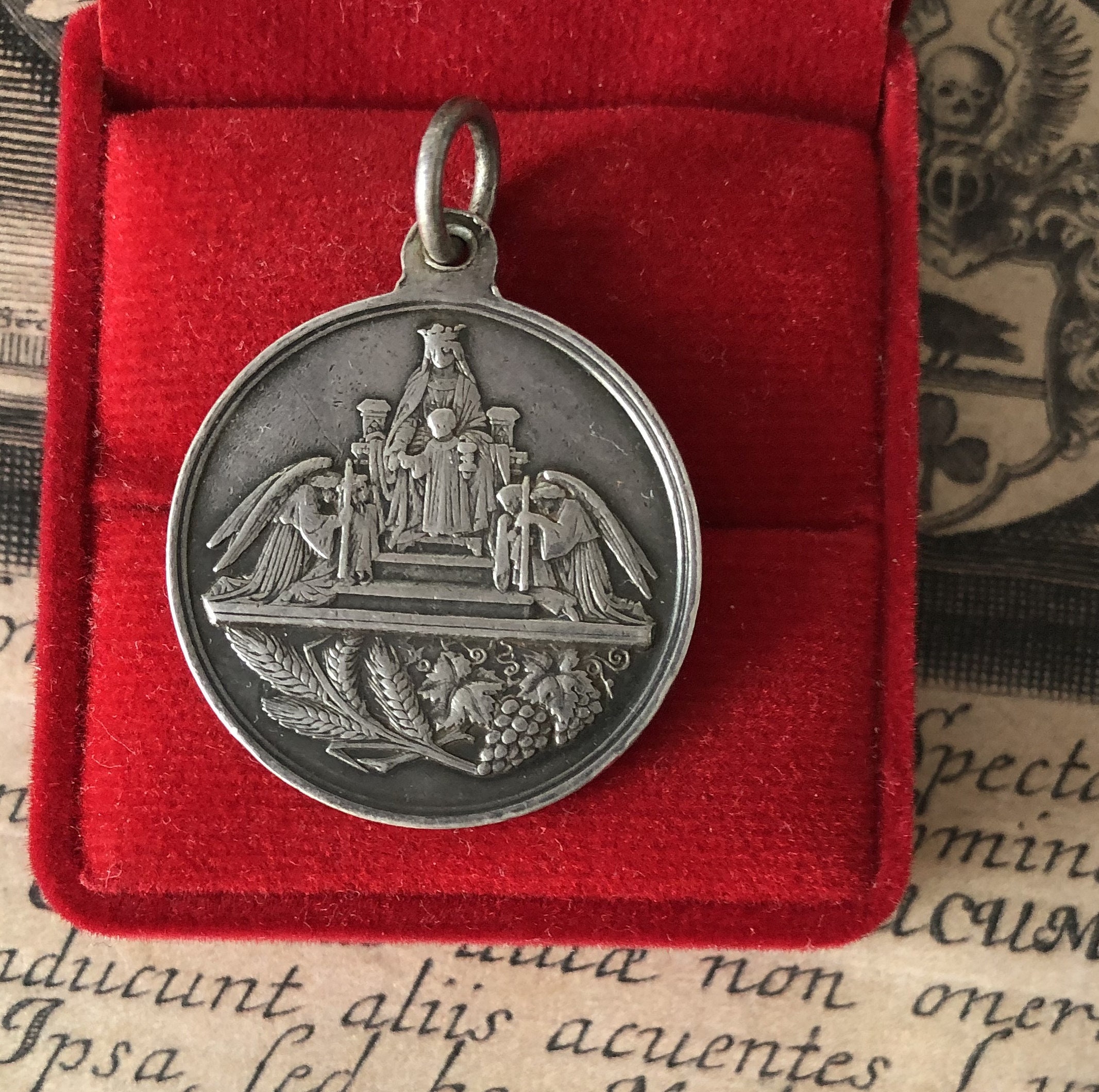 Silver French Religious Medal Madonna and Child Medallion | Etsy