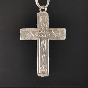 Antique German Cross Charm Silver Cross Pendant Necklace | Etsy