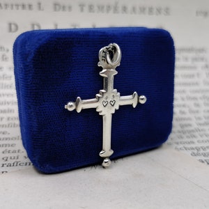 Antique German Cross Charm Silver Cross Pendant Necklace | Etsy