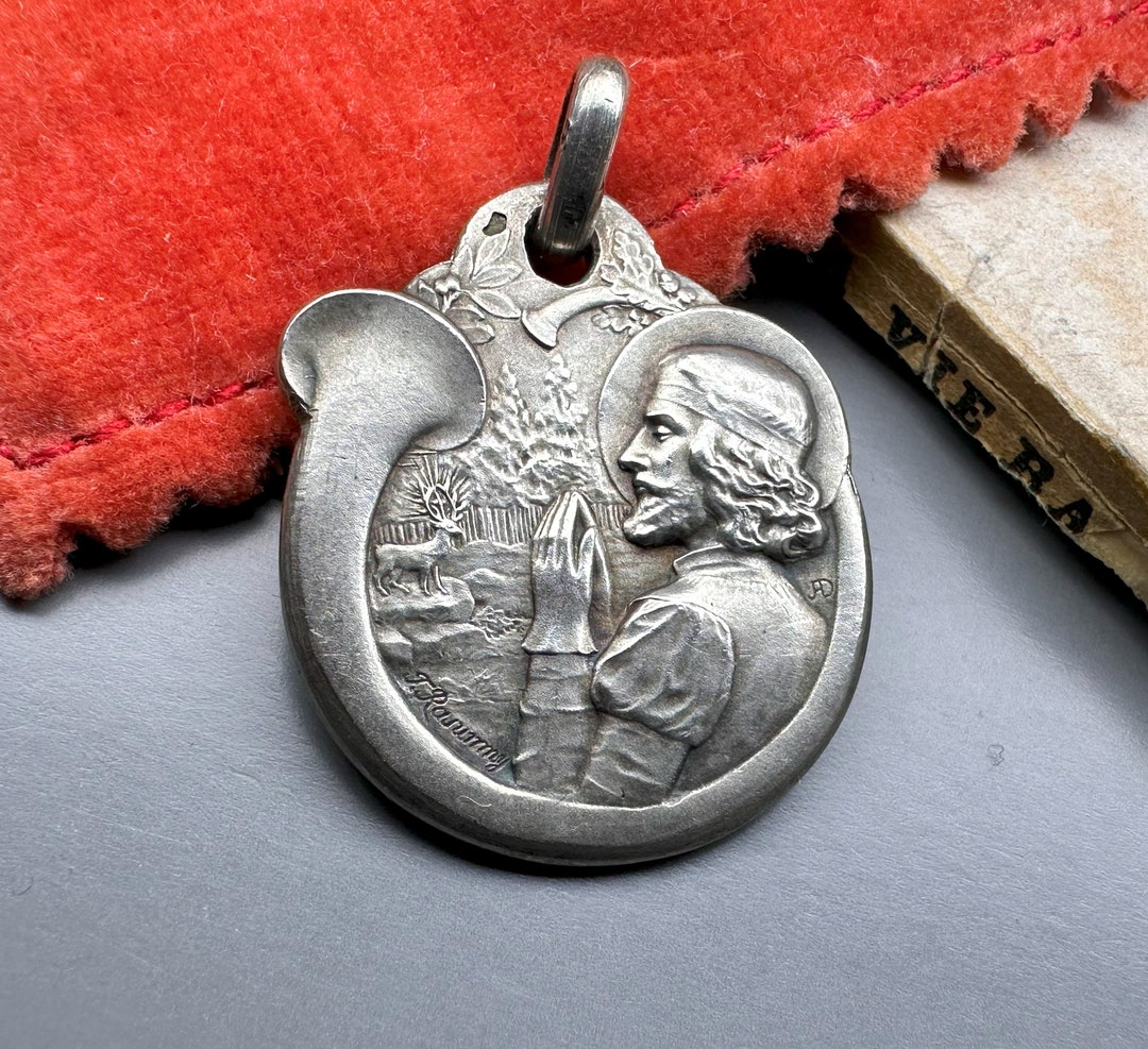 Antique French Saint Hubert Medal by Felix Rasumny - Etsy