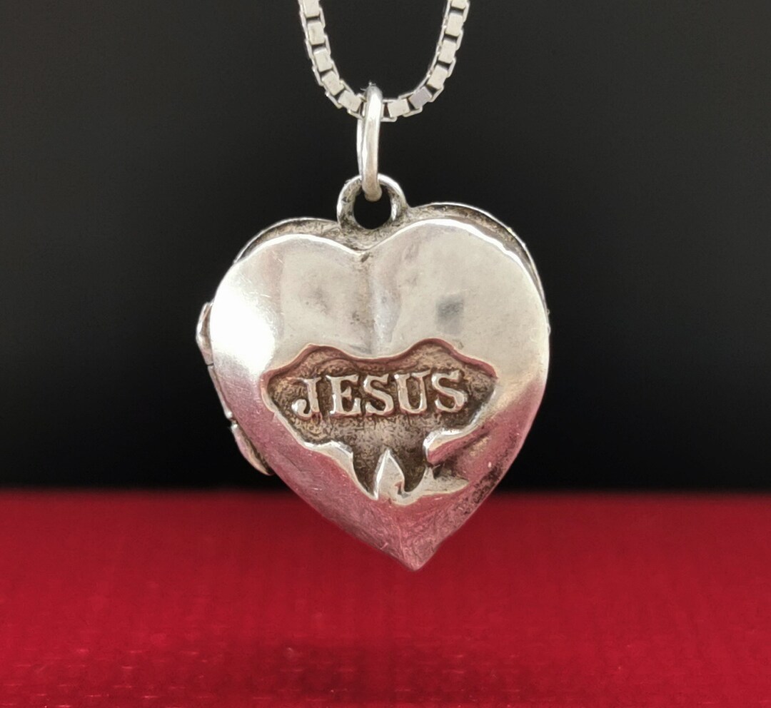 Antique Sterling Silver Locket Jesus & Mary French Locket - Etsy