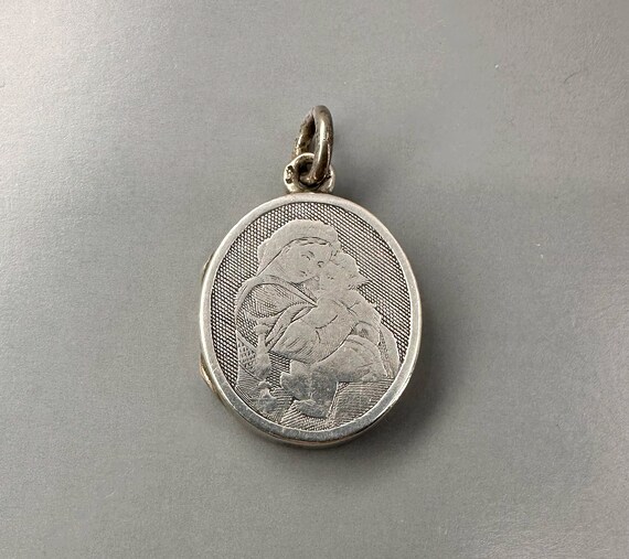 Antique Austrian Virgin Mary Locket, Religious Pendan… - Gem