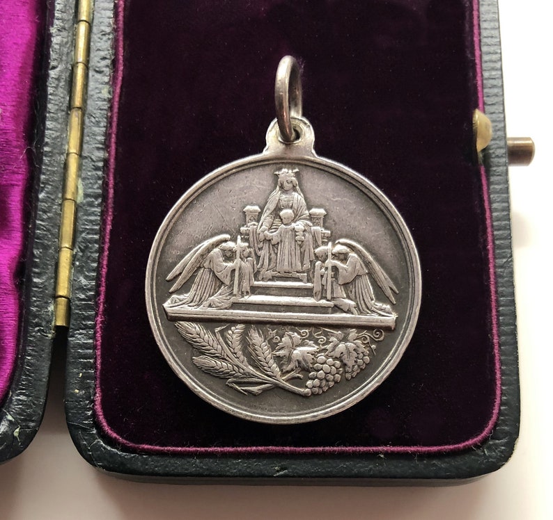 Silver French Religious Medal Madonna and Child Medallion | Etsy