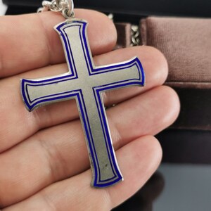 29 Silver Cross Necklace German Cross Medallion - Etsy