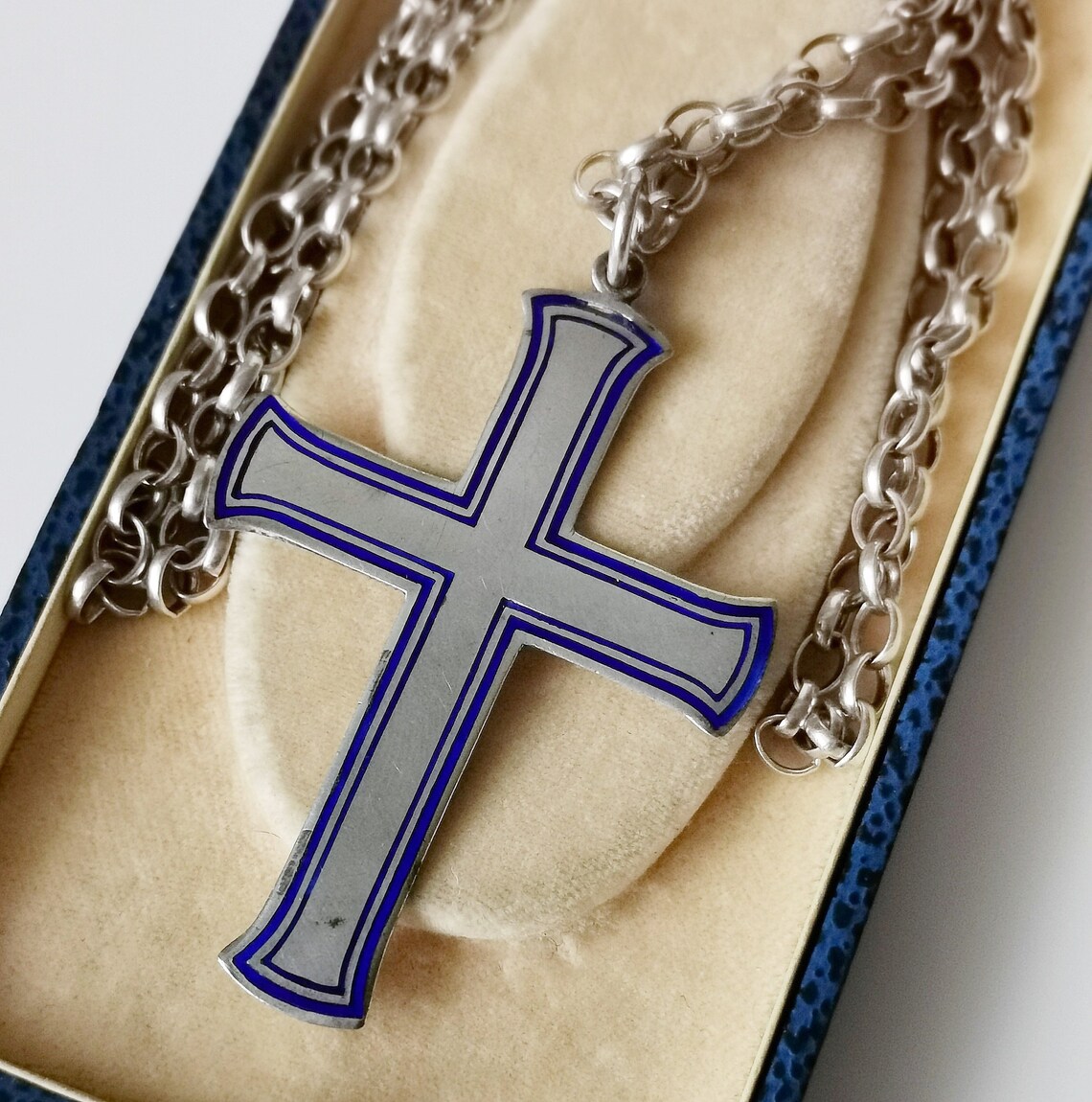 29 Silver Cross Necklace German Cross Medallion | Etsy