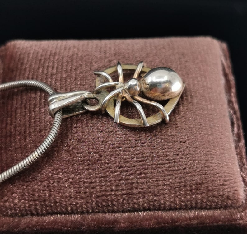 Vintage German Silver Spider Pendant 16 Sterling Spider - Etsy