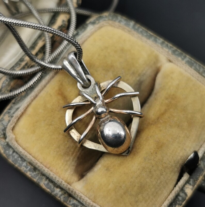 Vintage German Silver Spider Pendant 16 Sterling Spider - Etsy