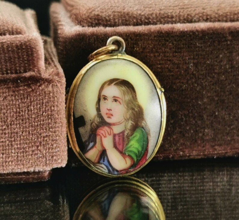 RARE Antique German Enamel Jesus Locket - Etsy