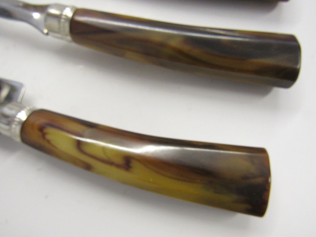 Vintage Set Bakelite Serving Set Knife Fork Sharpener - Etsy