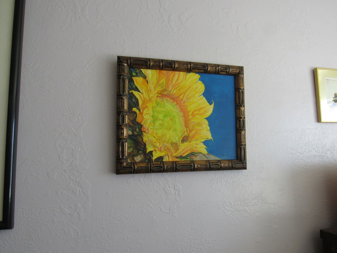 Original Signed Sunflower Painting Acrylic - Etsy