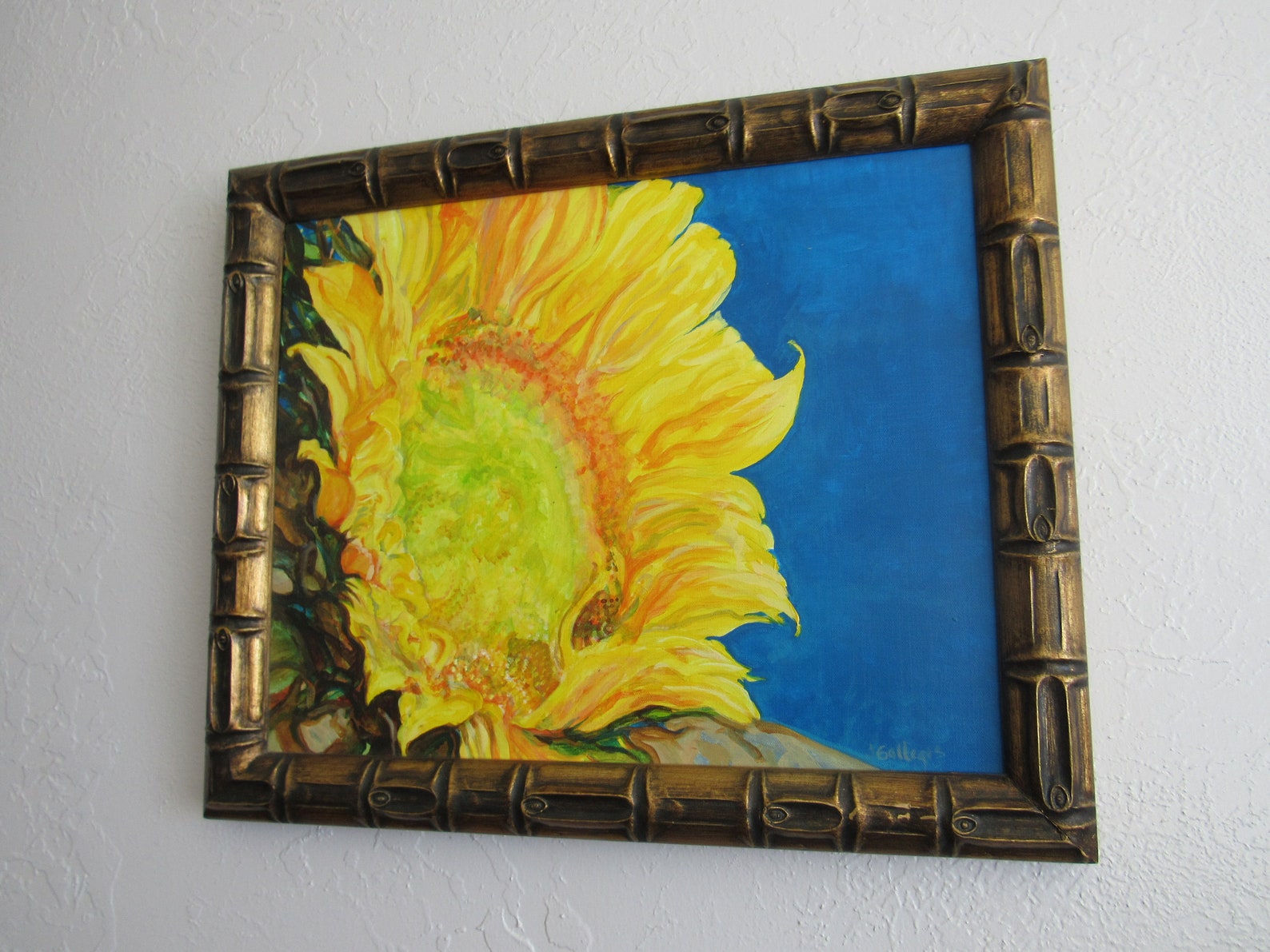 Original Signed Sunflower Painting Acrylic - Etsy