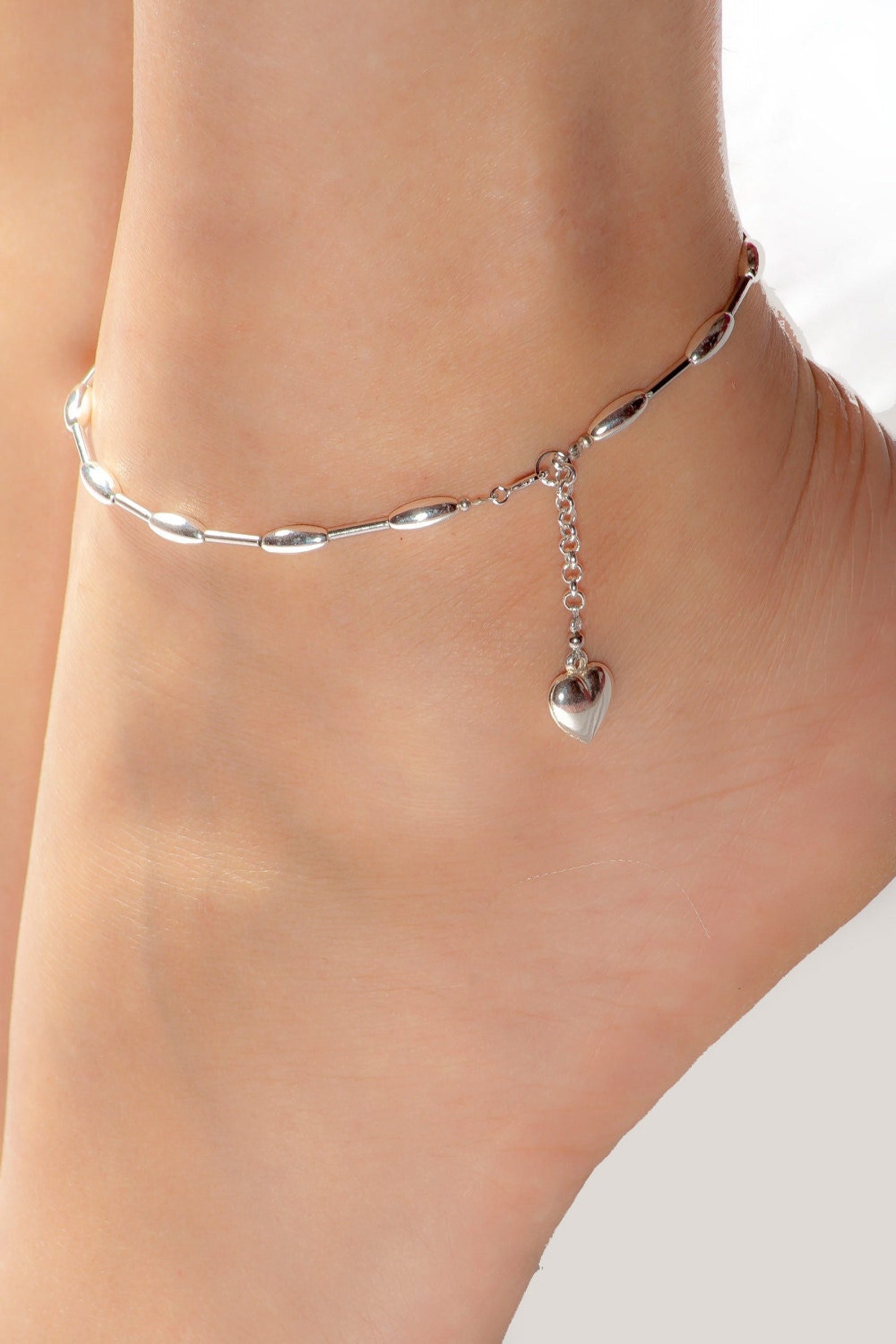Love Heart Anklet - Free Shipping - Etsy