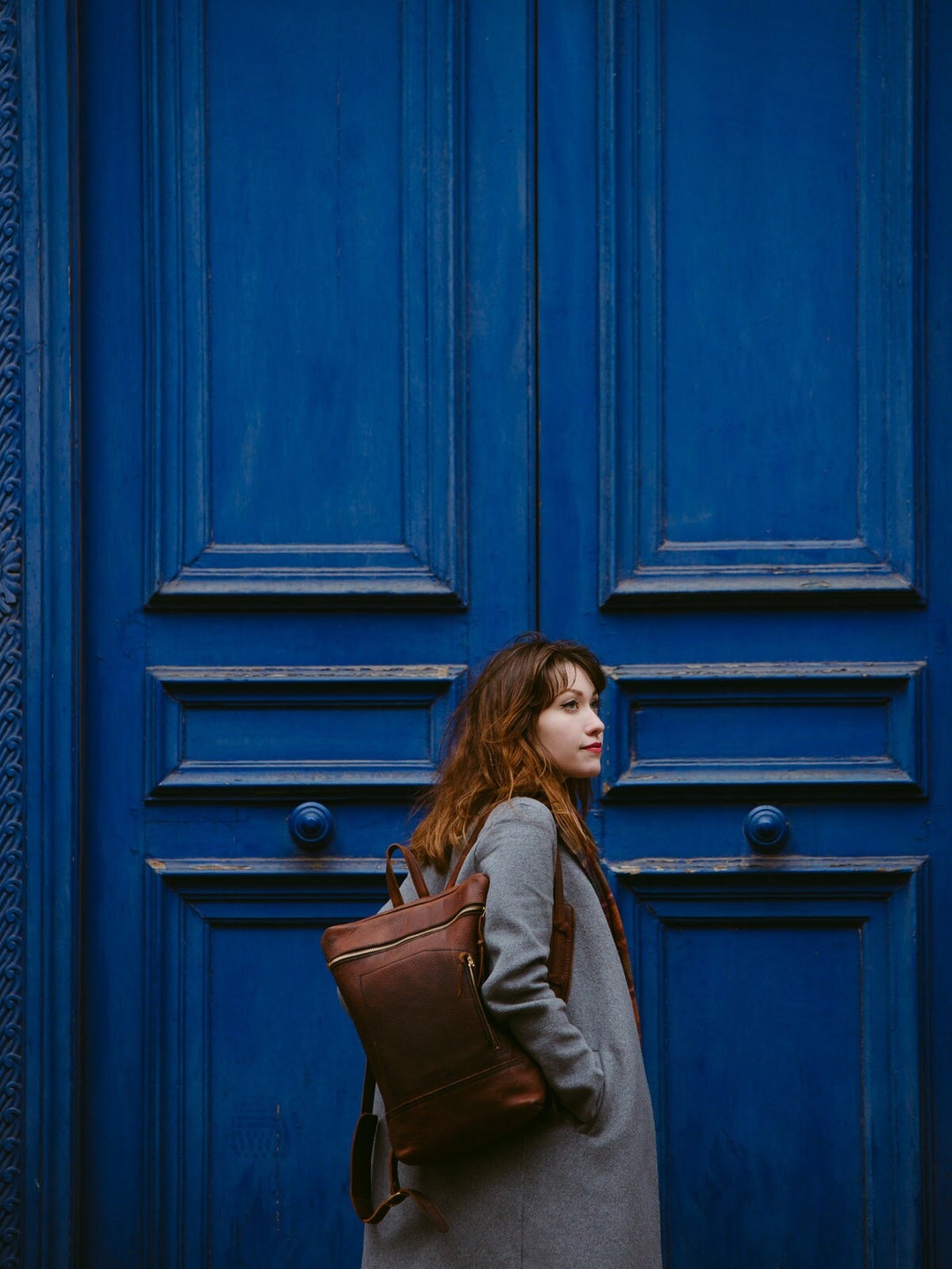 Leather Daypack, City Backpack in Rustic Red Kodiak - Etsy