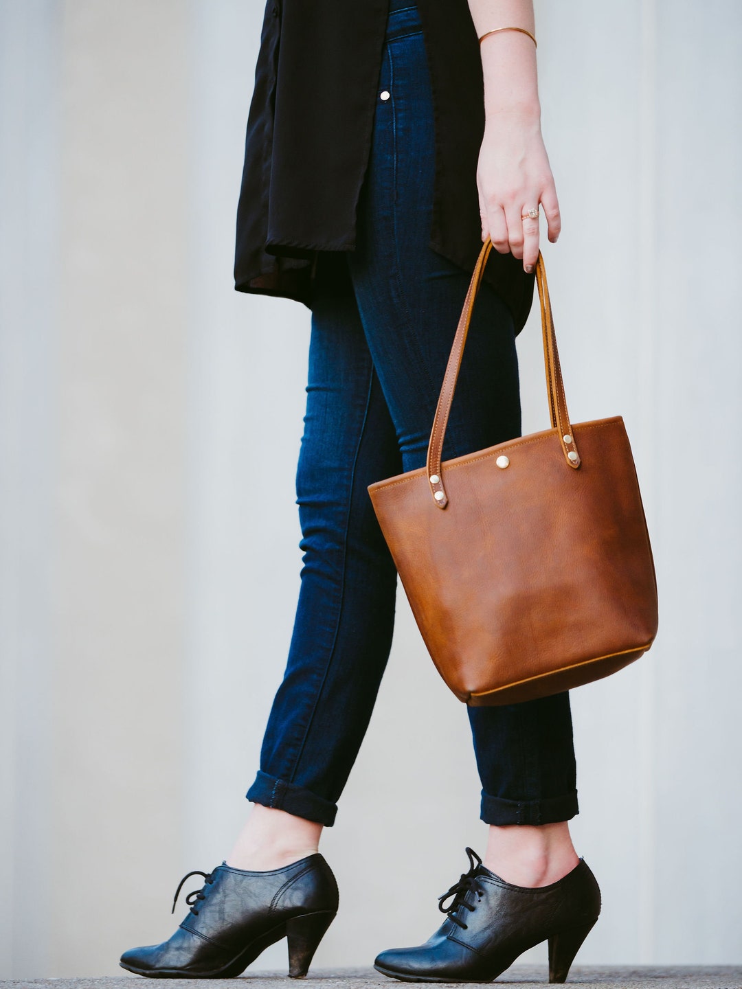 Leather Purse With Interior Zipper Pocket and Brass Snap Closure - Etsy