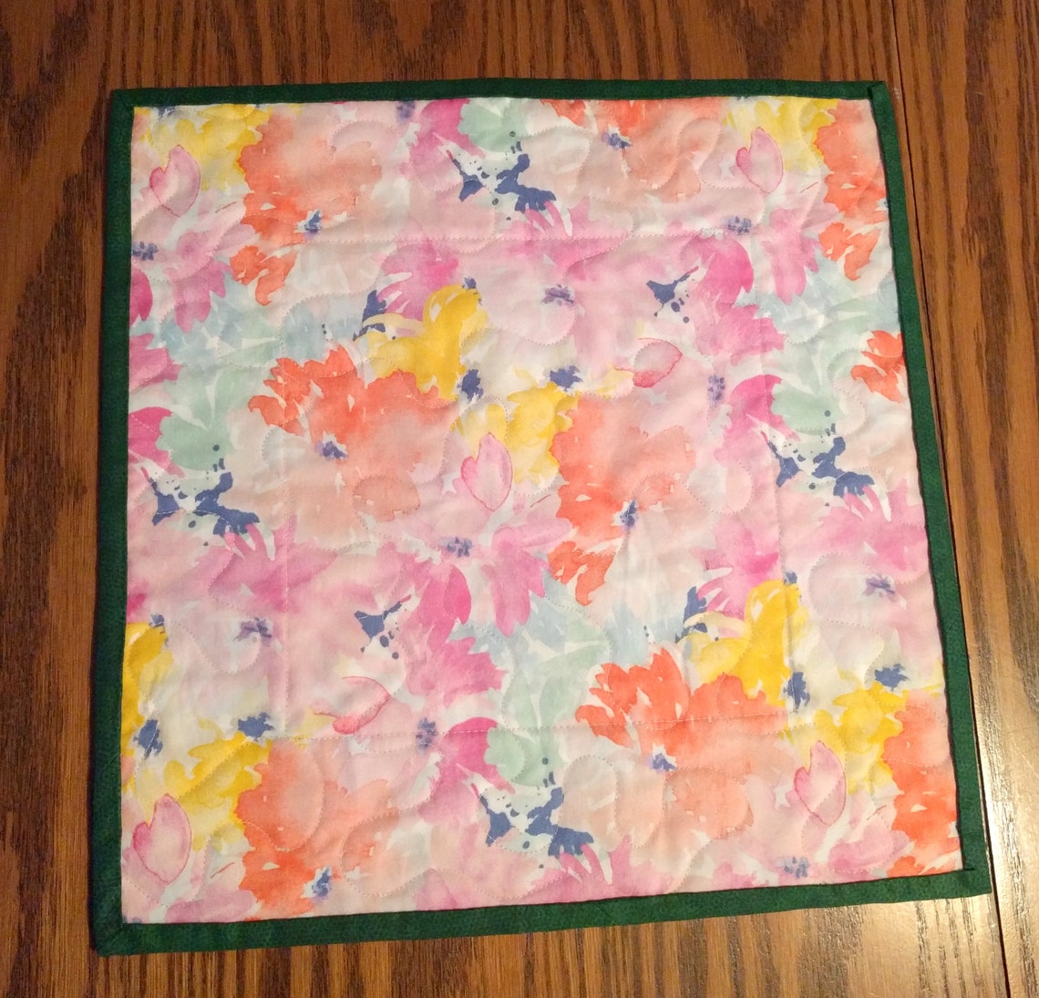 Soft Floral Quilted Table Topper Reversible to Abstract - Etsy