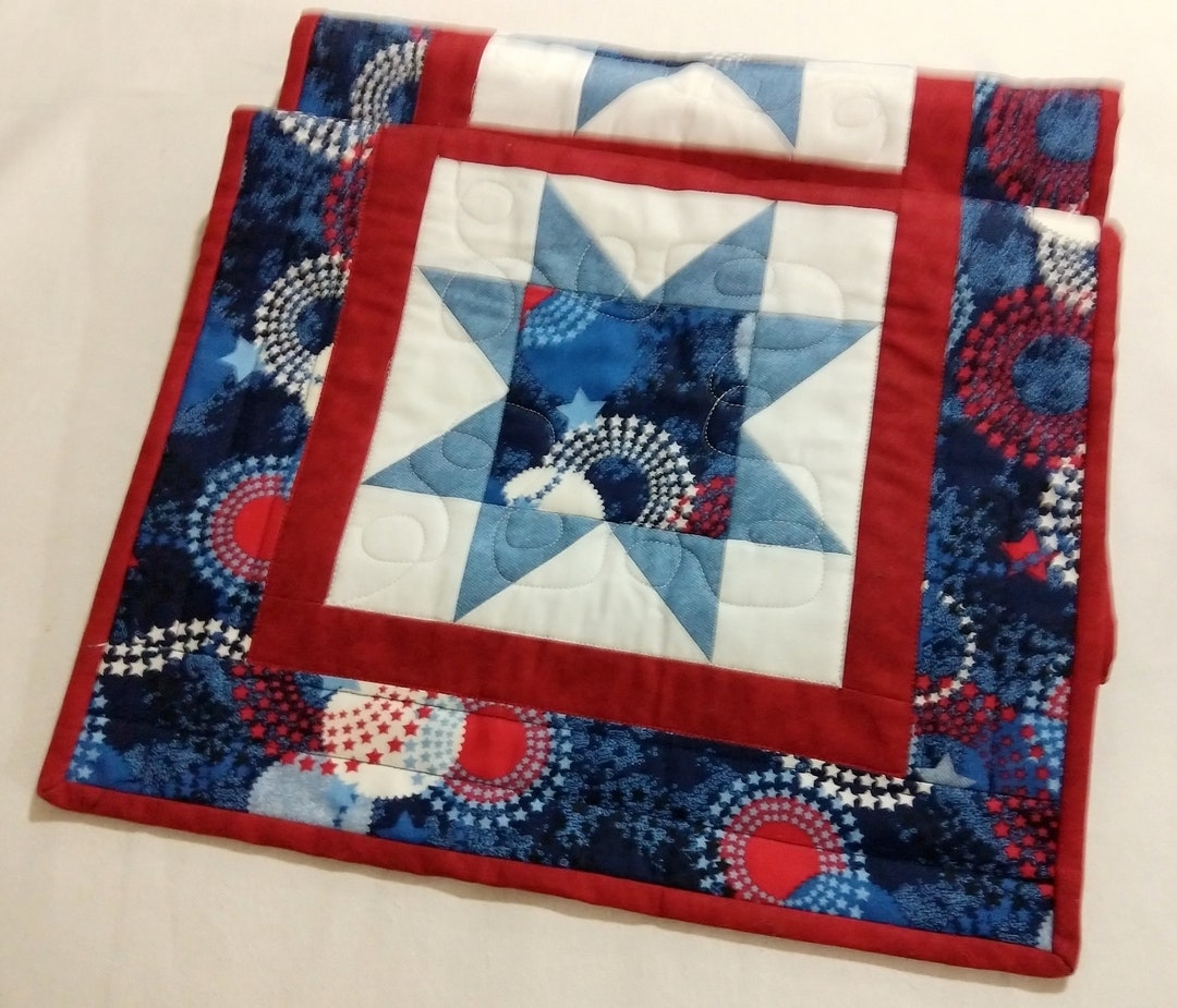 Modern Patriotic Table Runner, Red, White & Blue Every Day Patriotic ...