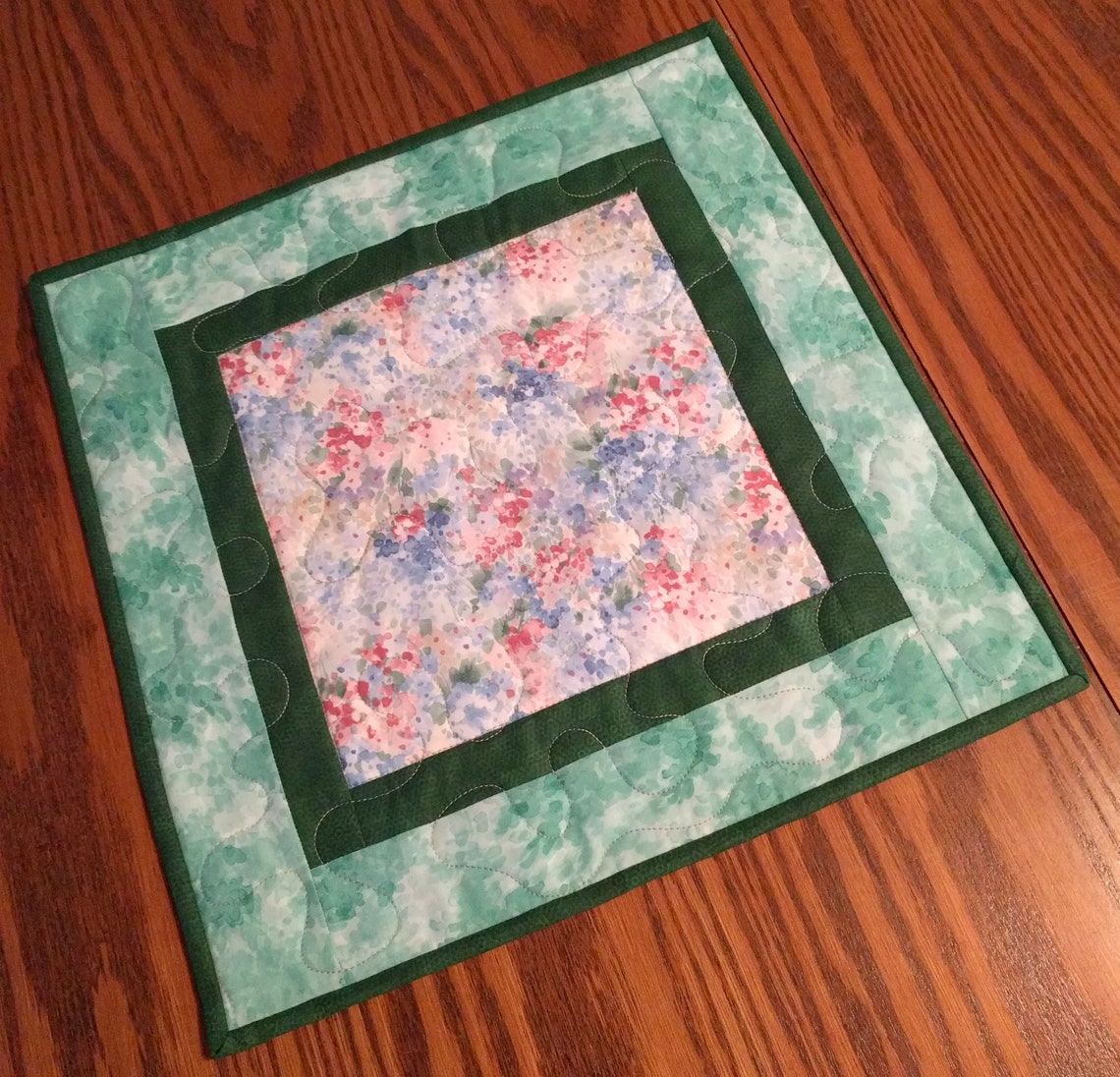 Soft Floral Quilted Table Topper Reversible to Abstract - Etsy