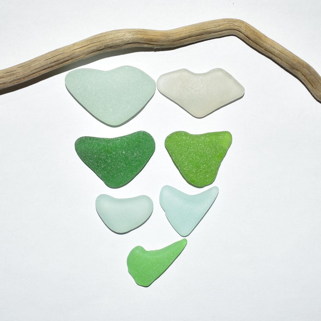 Large Sea Glass Hearts 24-36mm Beach Glass Hearts Real Genuine Sea ...