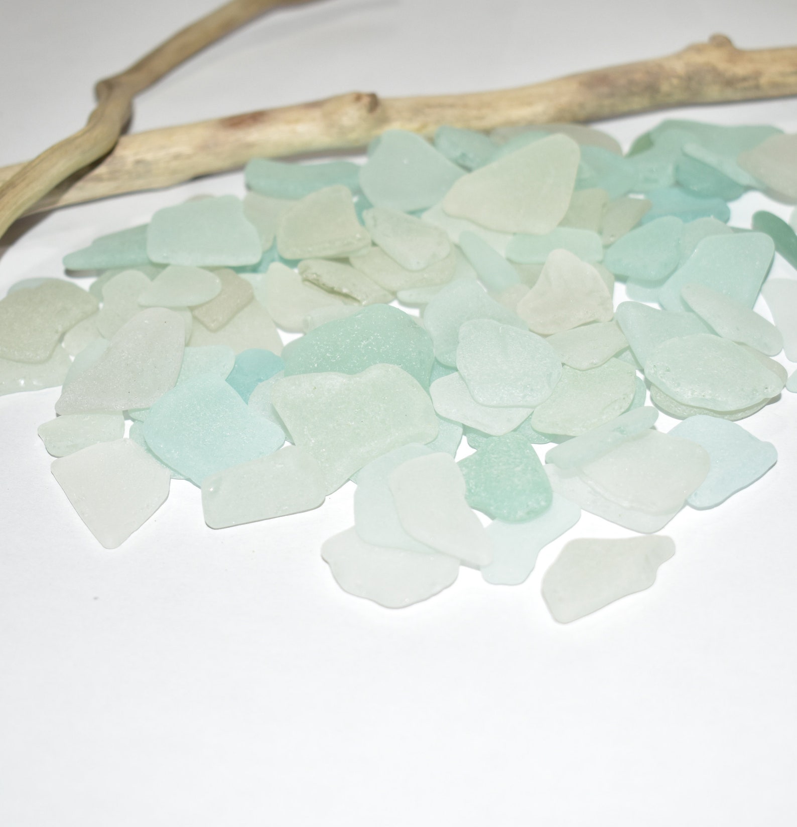 Genuine Sea Glass Seafoam White 0.48 to 1 Lot 100 300 Pieces Light Blue ...
