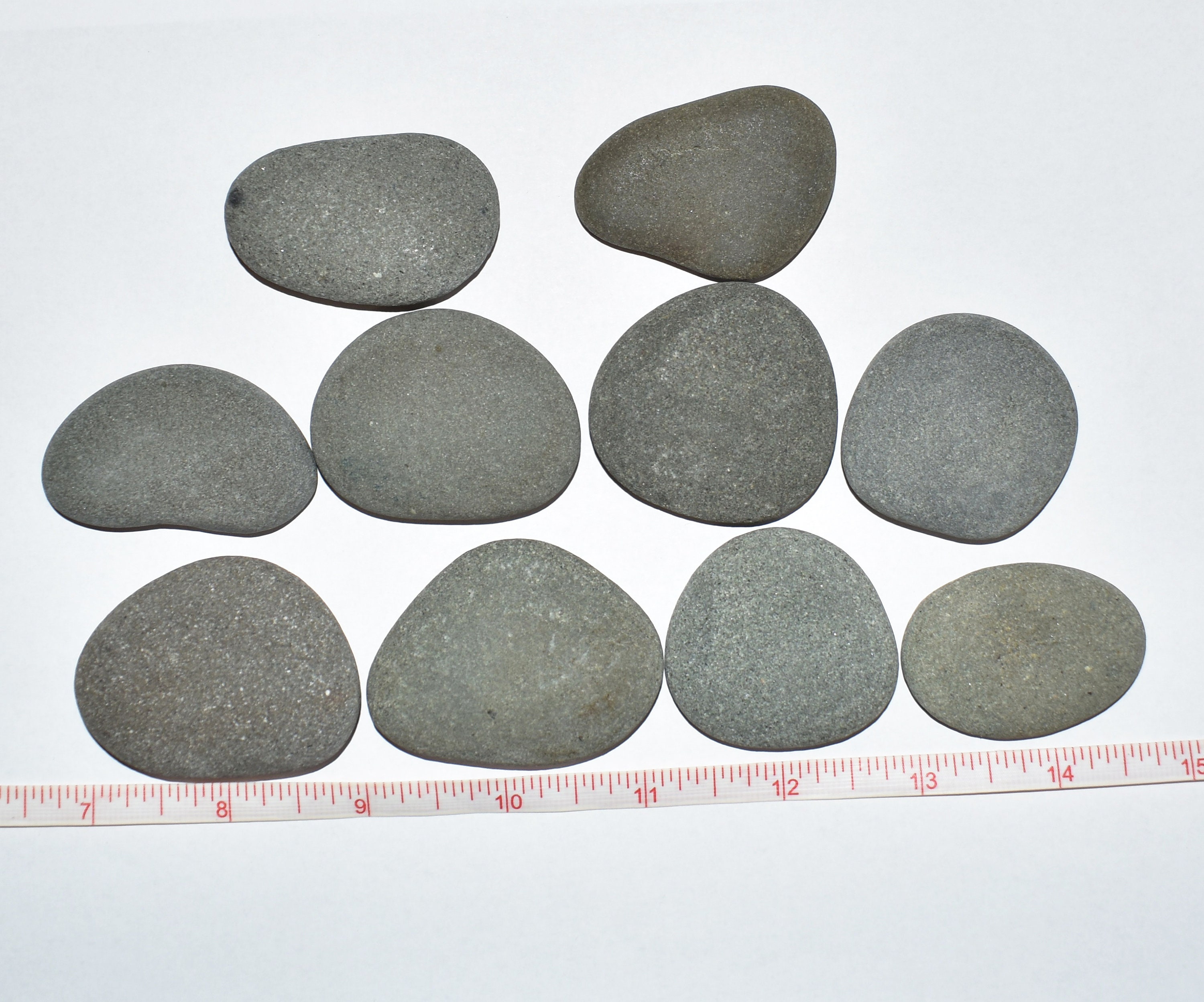 Flat Beach Stones Beach Rocks Set 10 Pieces 2 Natural Gray Flat Stones ...