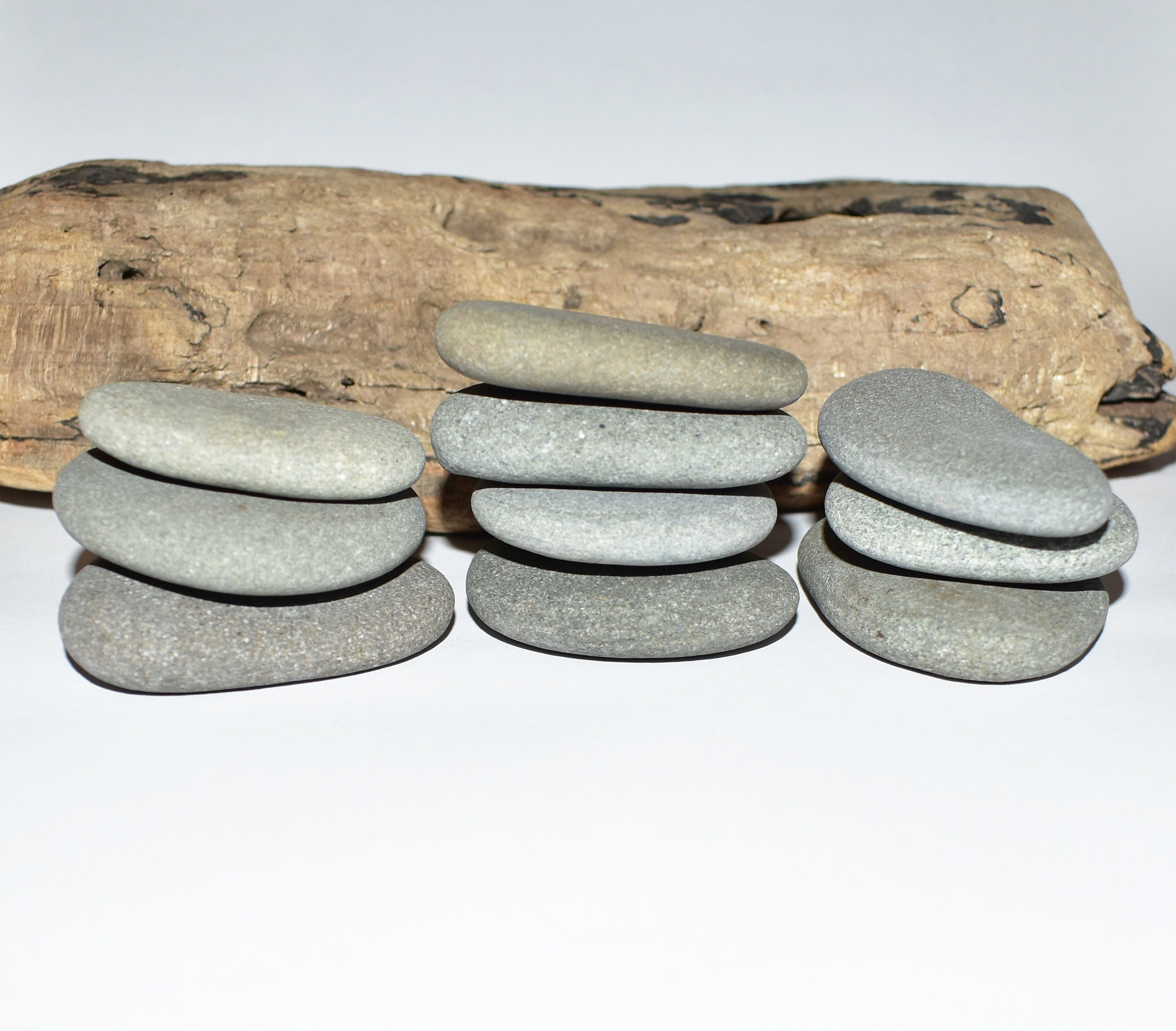 Flat Beach Stones Beach Rocks Set 10 Pieces 2 Natural Gray Flat Stones ...