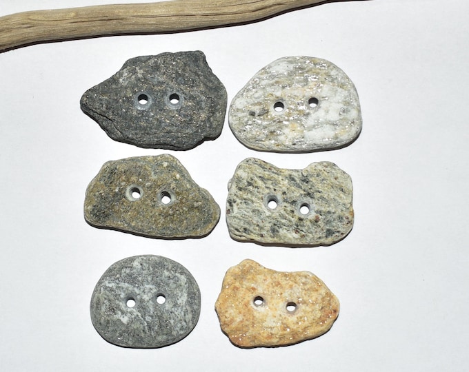 Large Stone Buttons 28-35mm 6 Pcs Big Raw Rock Buttons Knitting Buttons ...