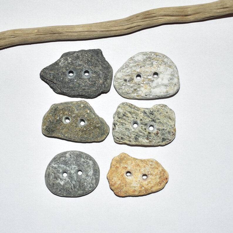 Large Stone Buttons 28-35mm 6 Pcs Big Raw Rock Buttons Knitting Buttons ...