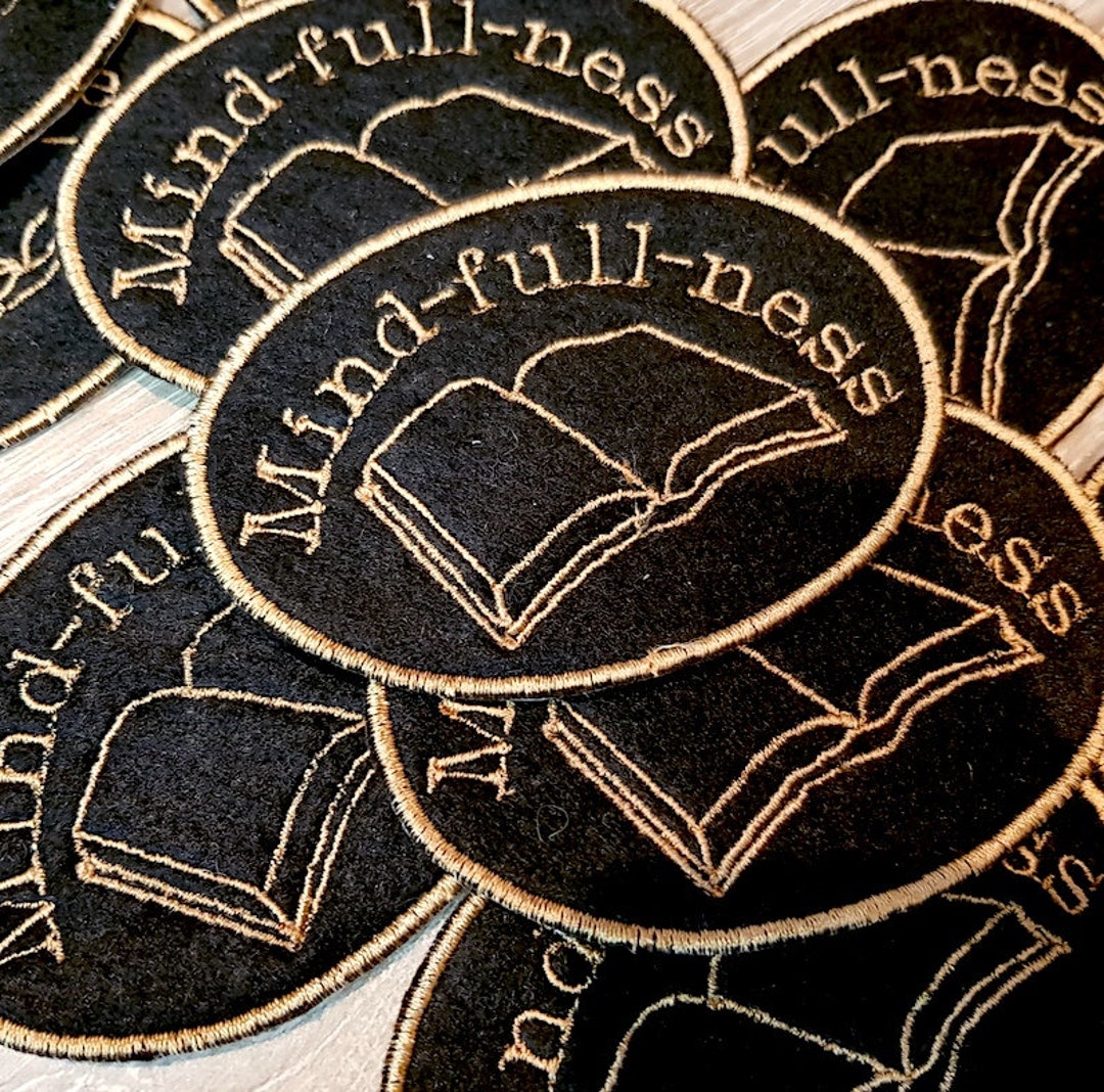 Mindfulness - Embroidered Iron on Book Lover Badge - Etsy