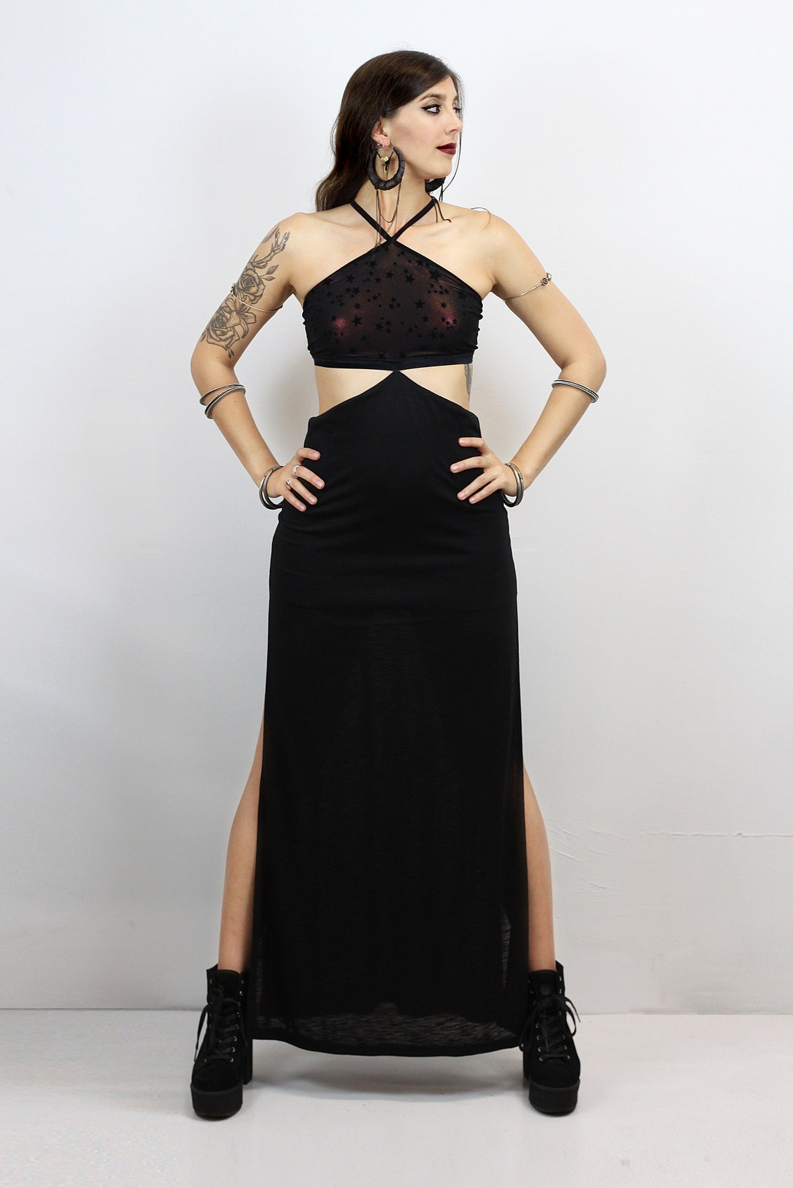 Stars Celestial Top Gothic Mesh Top Goth Clothes | Etsy