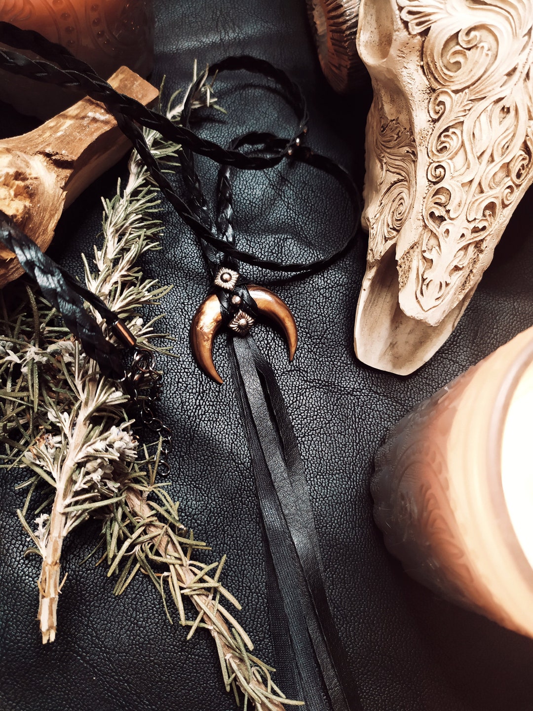 LUNA NECKLACE - Brown - Witch Amulet - Etsy