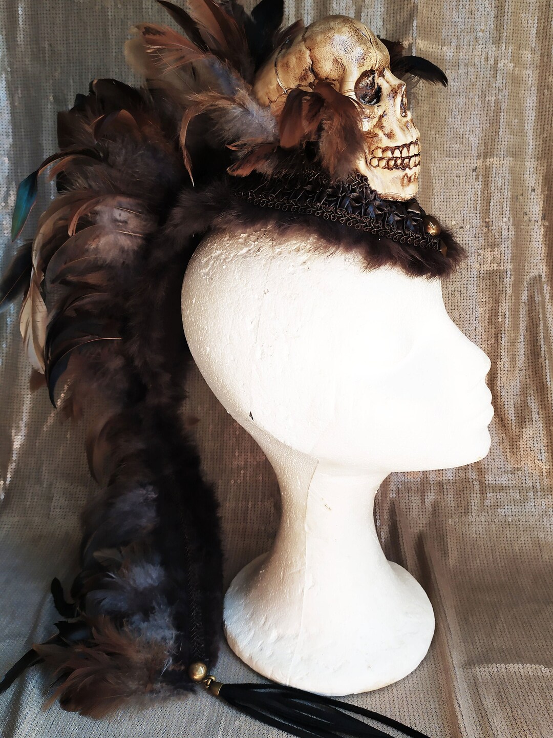 Mohawk Skull Headpiece - Festival Headdress - Burning Man - Etsy