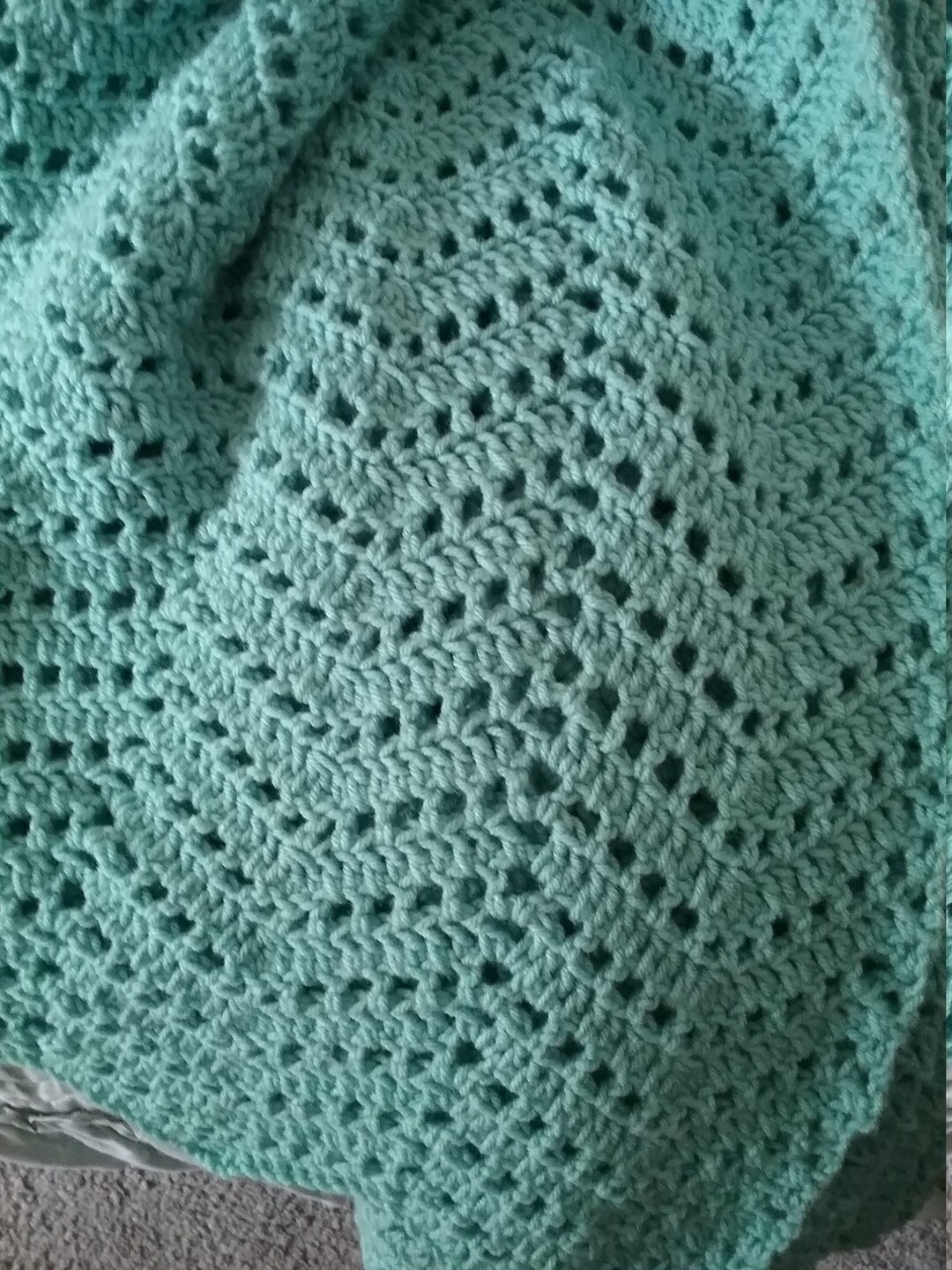 Pastel Green Ripple Crocheted Afghan - Etsy