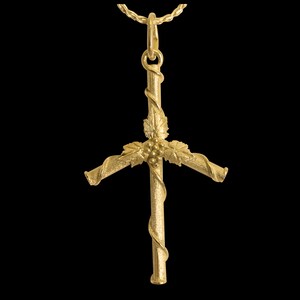Grapevine Cross Necklace | Christian Cross Pendant | Small Silver Cross ...