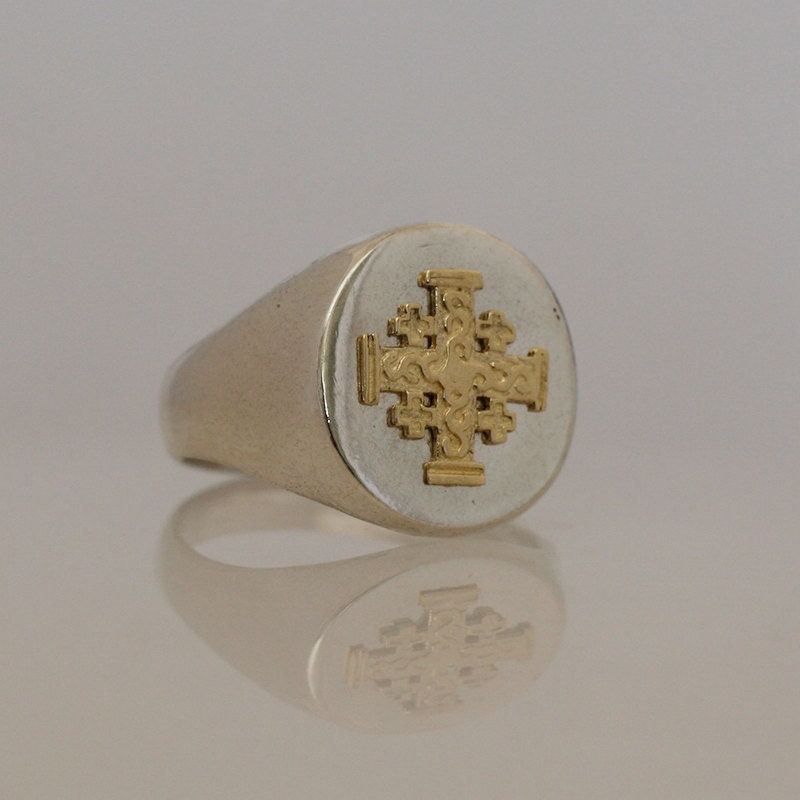 Cross Signet Ring Men Jerusalem Cross Ring Ring Cross Men Jerusalem ...