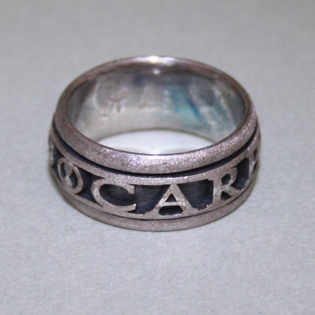 Silver Spinner Men's Ring “carpe Diem”. - Etsy