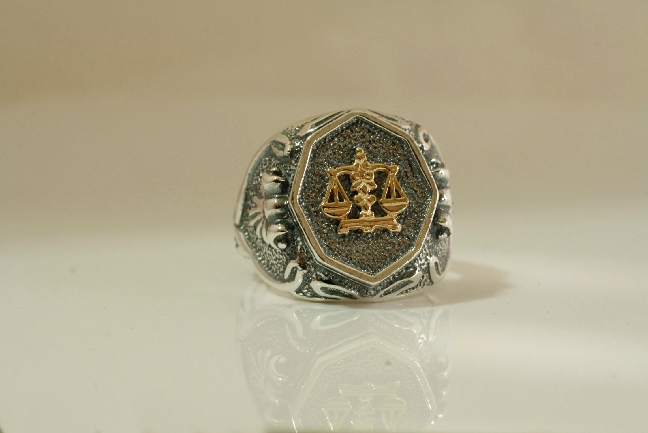 Ring Libra Zodiac Ring Man Men Silver Signet Ring Zodiac Sign Libra ...