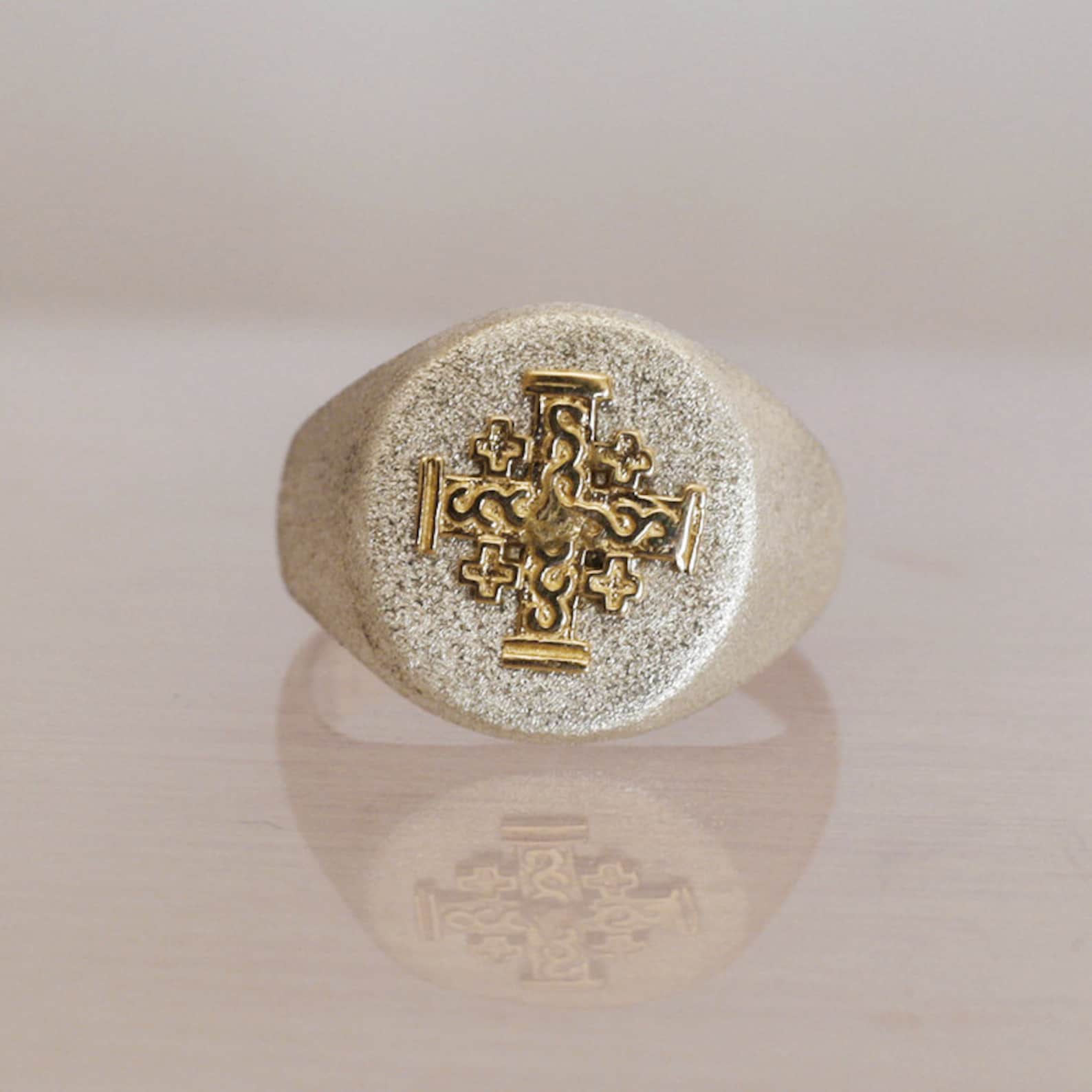 Cross Signet Ring Men Jerusalem Cross Ring Ring Cross Men Jerusalem ...