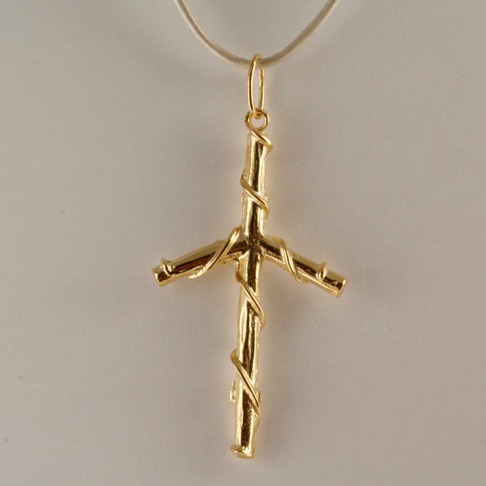 Grapevine Georgian Orthodox Santo Nino silver or gold cross | Etsy