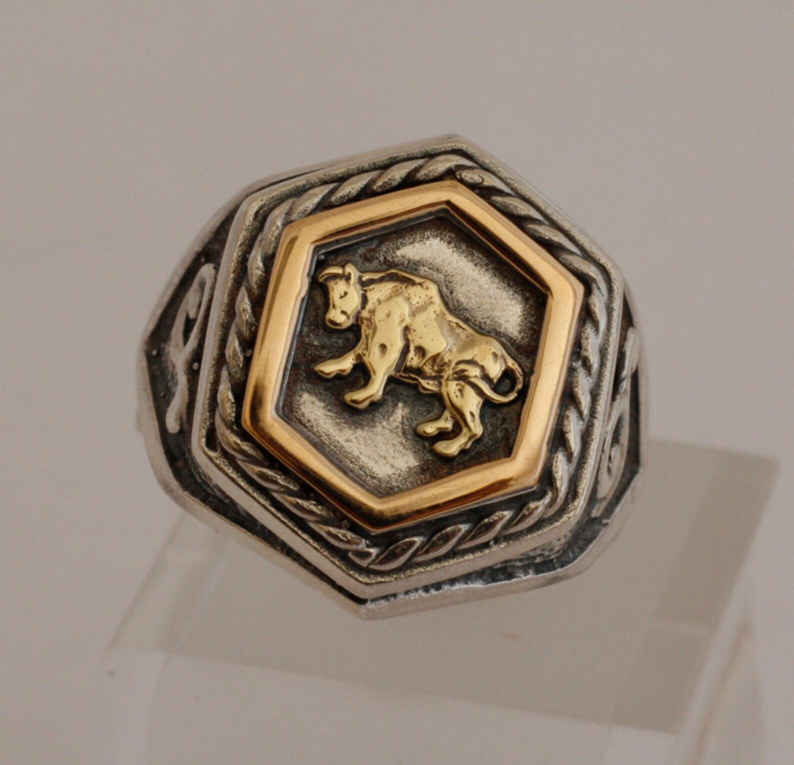 Zodiac Ring Sterling Silver Signet Ring Men Zodiac Ring With - Etsy