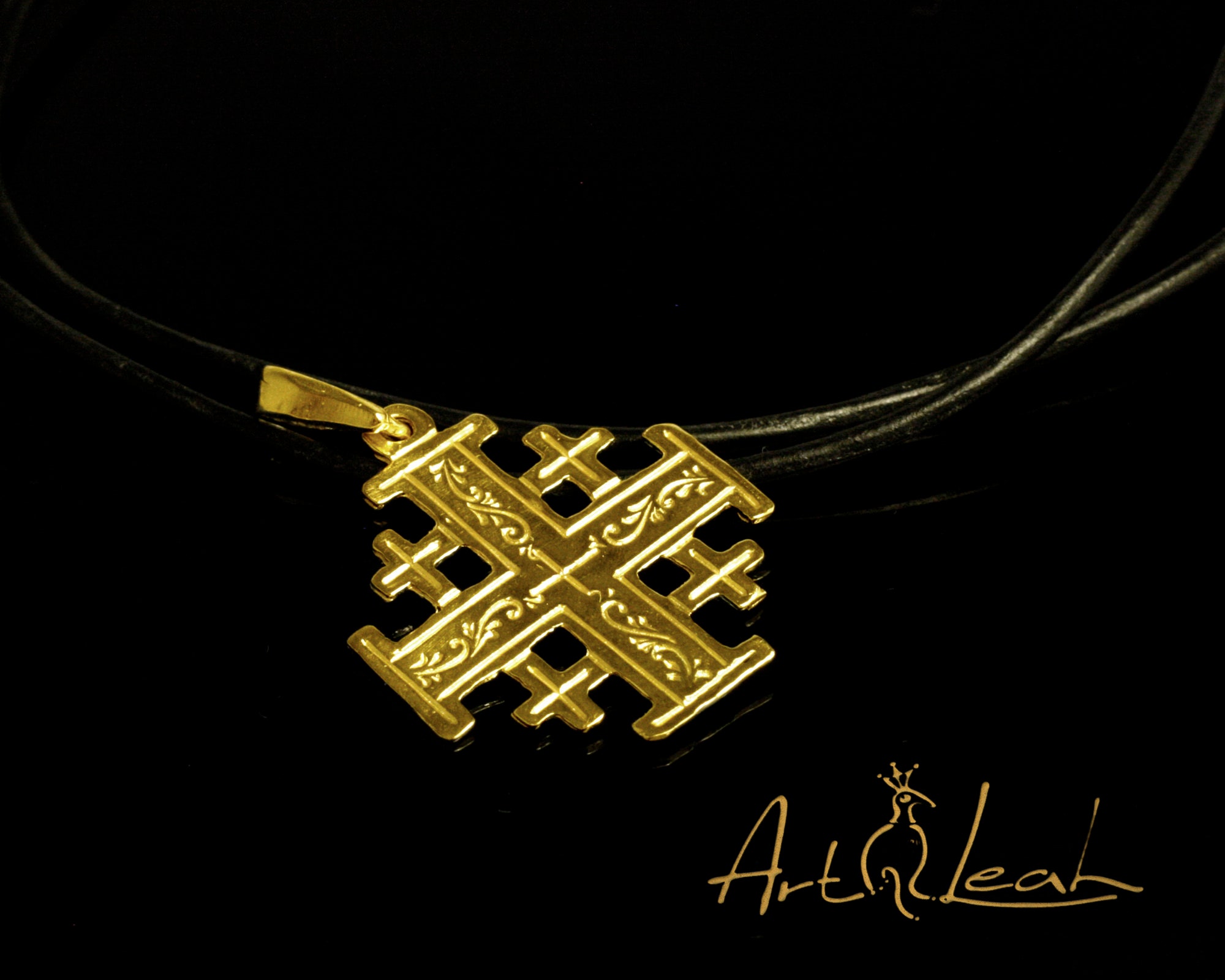 Gold Jerusalem Cross Necklace for Women Talisman Necklace | Etsy