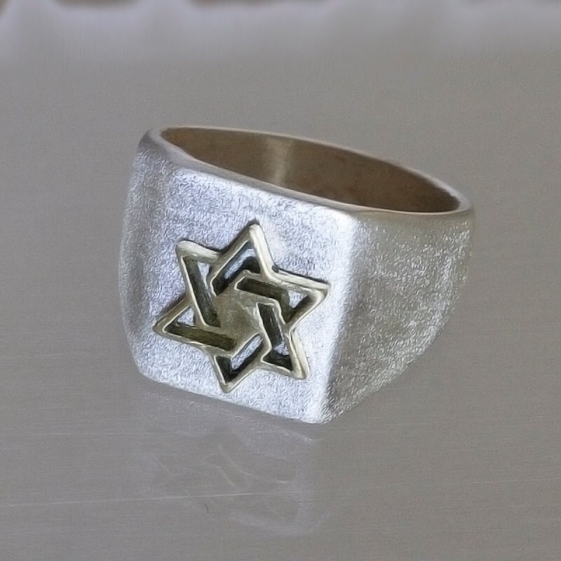 Star of David Ring Silver Signet Ring Magen David Jewish Jewelry Ring ...