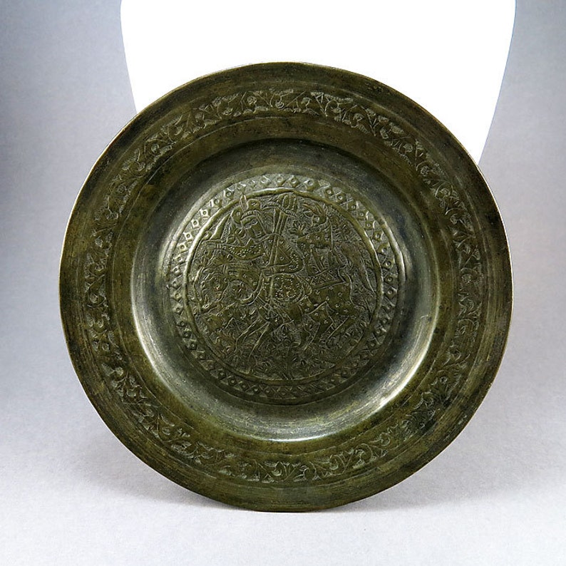 Antique Persian Plate Home Decor Glazed Copper Plate Persian Arts ...