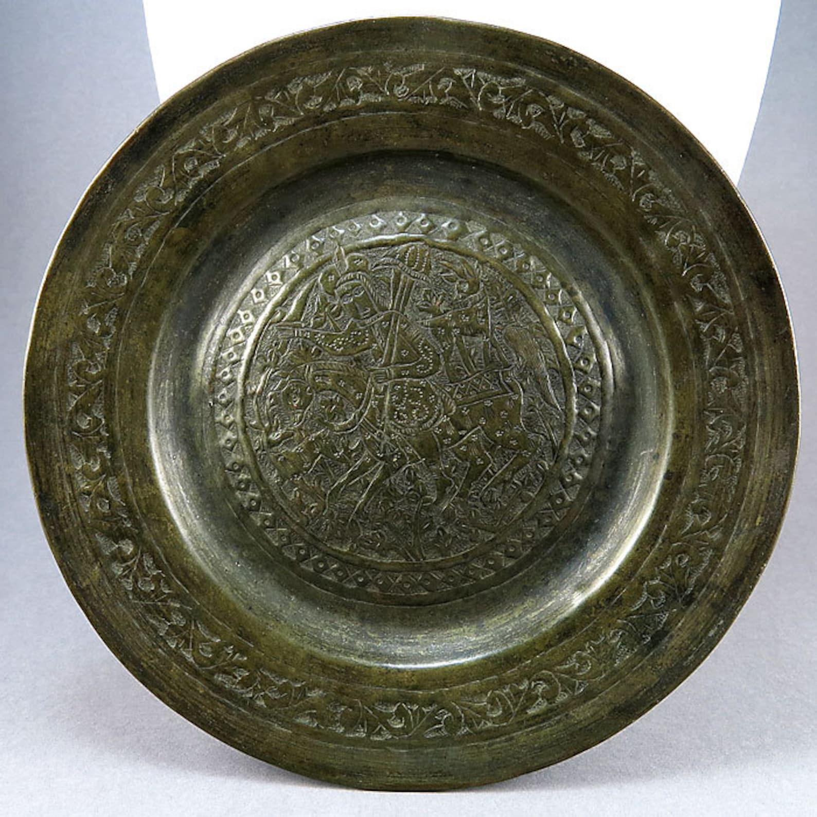 Antique Persian Plate Home Decor Glazed Copper Plate Persian Arts ...