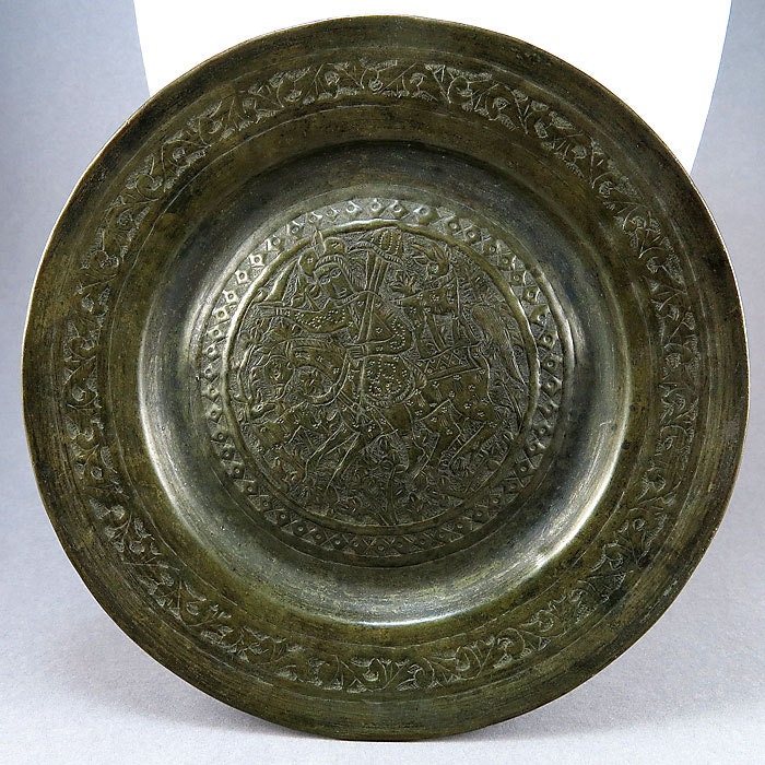 Antique Persian Plate Home Decor Glazed Copper Plate Persian Arts ...