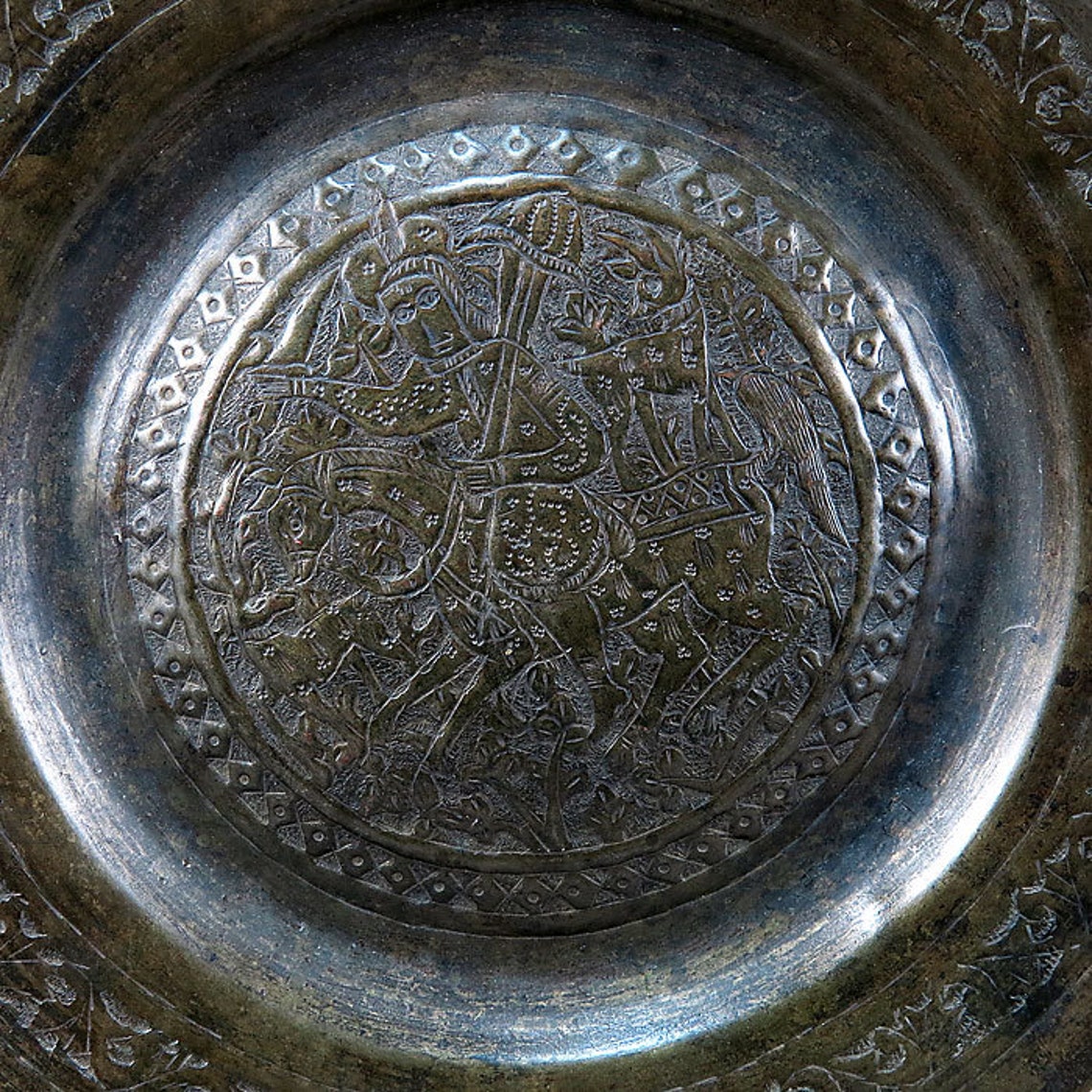 Antique Persian Plate Home Decor Glazed Copper Plate Persian Arts ...
